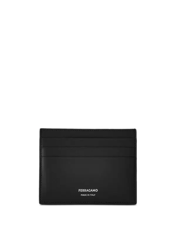 FERRAGAMO Classic Leather Card Holder - Black
