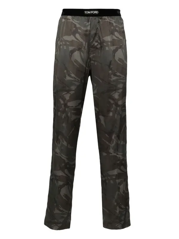TOM FORD Camouflage Satin Pajama Pants - Green