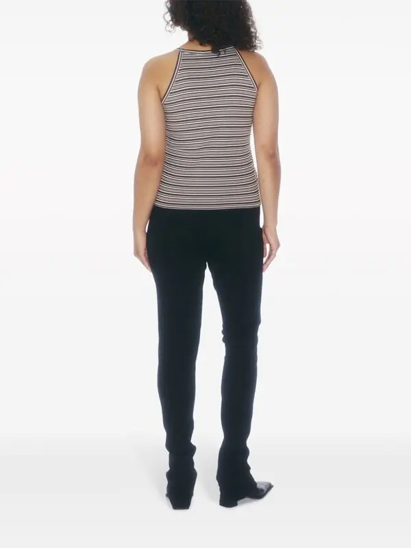 Filippa K Monogram-embroidered Striped Tank Top - Brown