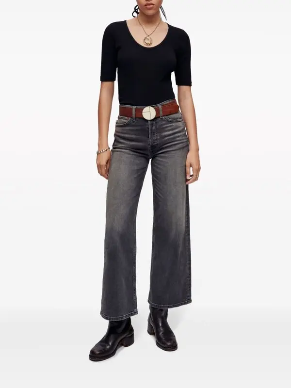 RE/DONE Scoop-neck Cotton Top - Black