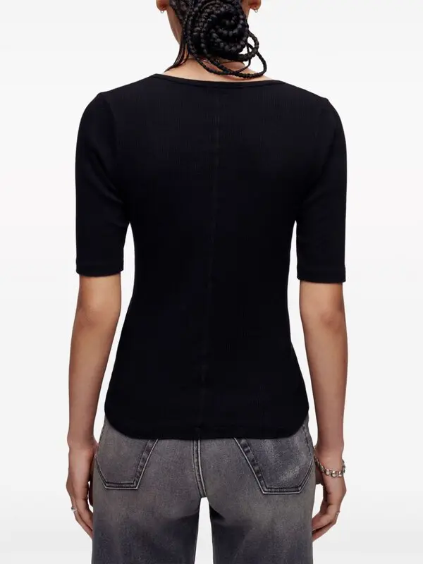 RE/DONE Scoop-neck Cotton Top - Black
