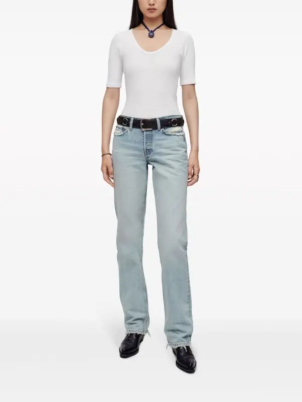 RE/DONE Scoop-neck Cotton T-shirt - White