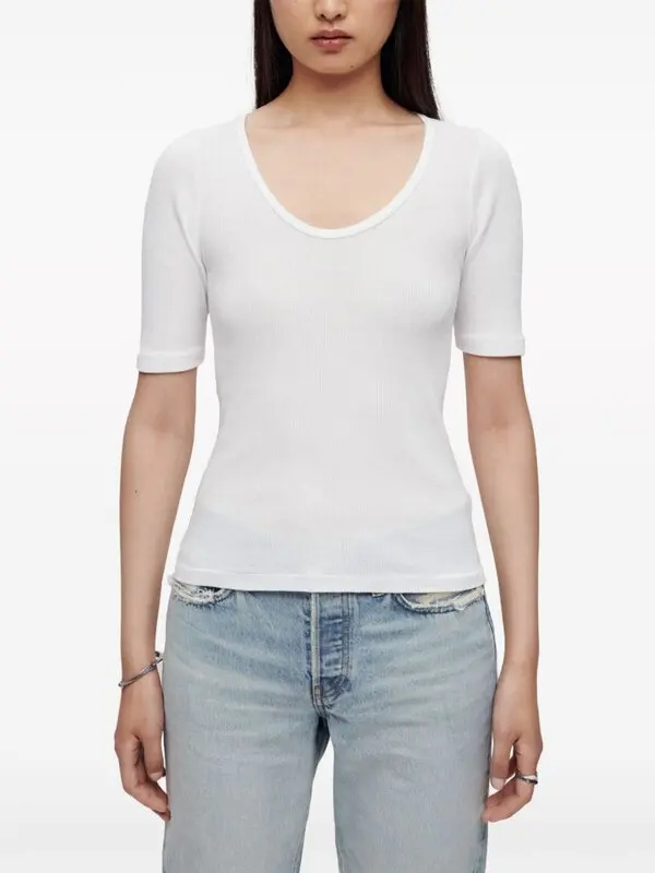 RE/DONE Scoop-neck Cotton T-shirt - White