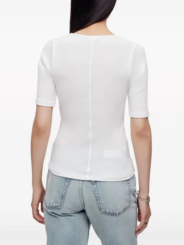 RE/DONE Scoop-neck Cotton T-shirt - White