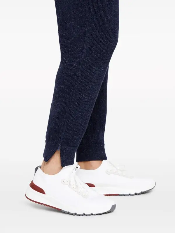 Brunello Cucinelli Ribbed-knit Cotton-blend Track Pants
