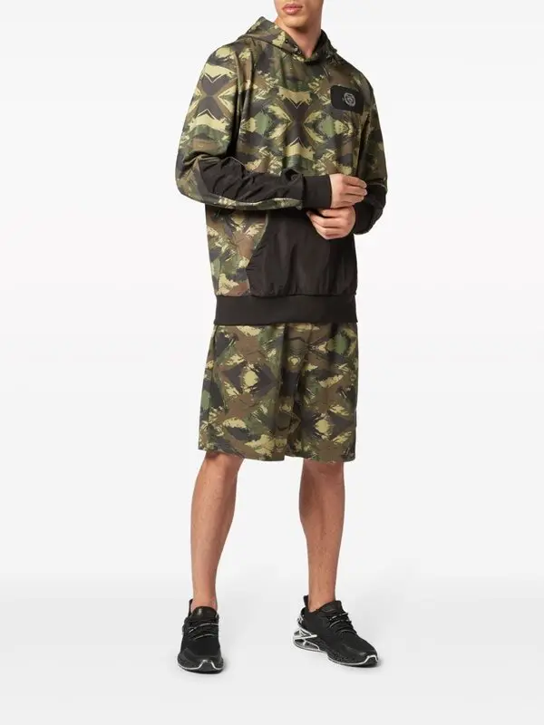 PLEIN SPORT Camouflage-print Hoodie - Green