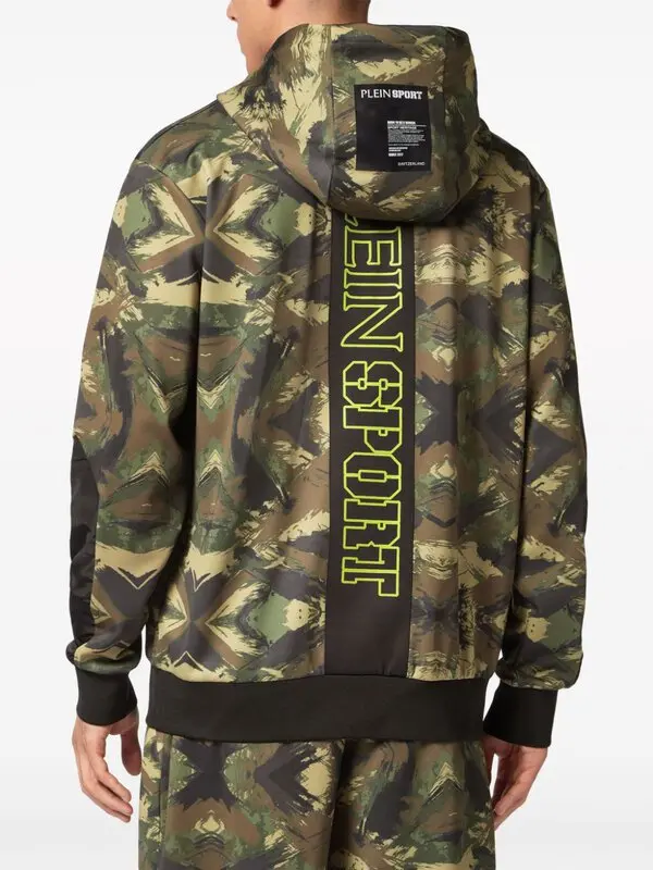 PLEIN SPORT Camouflage-print Hoodie - Green