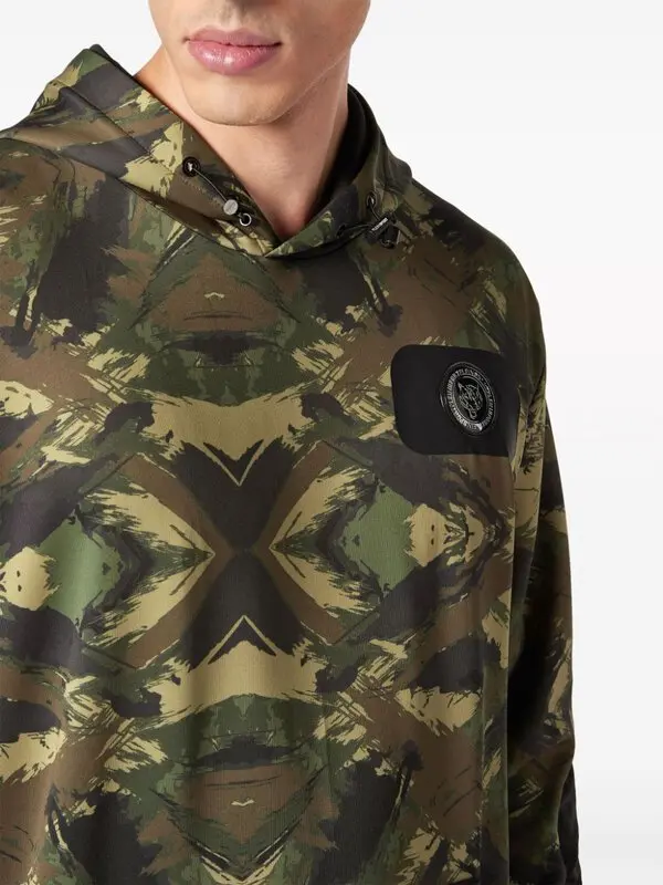 PLEIN SPORT Camouflage-print Hoodie - Green