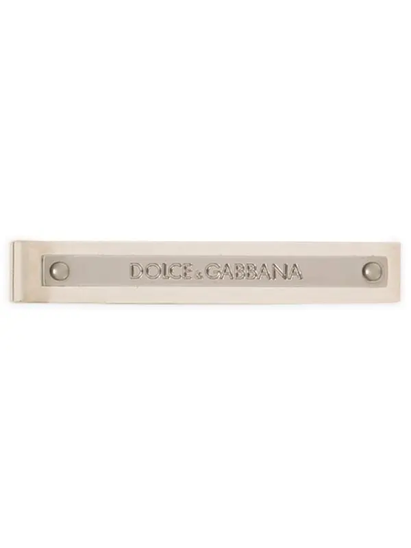 Dolce & Gabbana Engraved-logo Brass Tie Clip - Silver