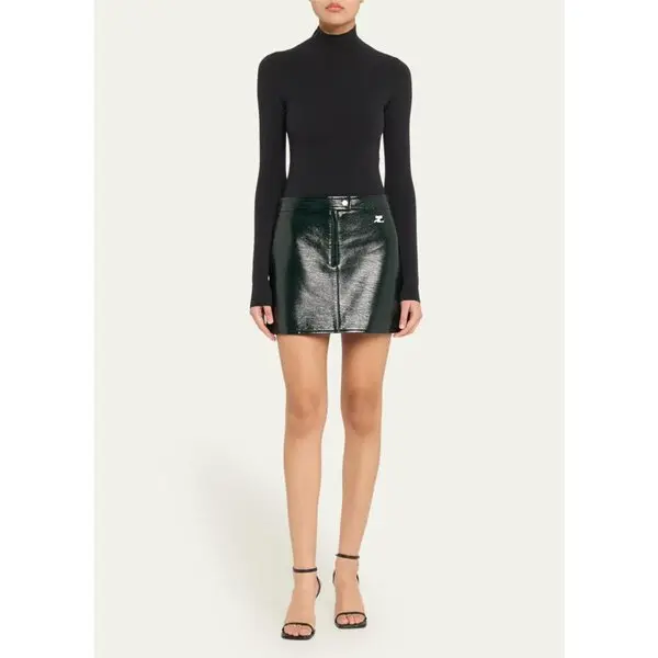 COURREGES Reedition Vinyl Mini Skirt - Black