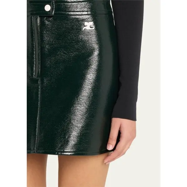 COURREGES Reedition Vinyl Mini Skirt - Black