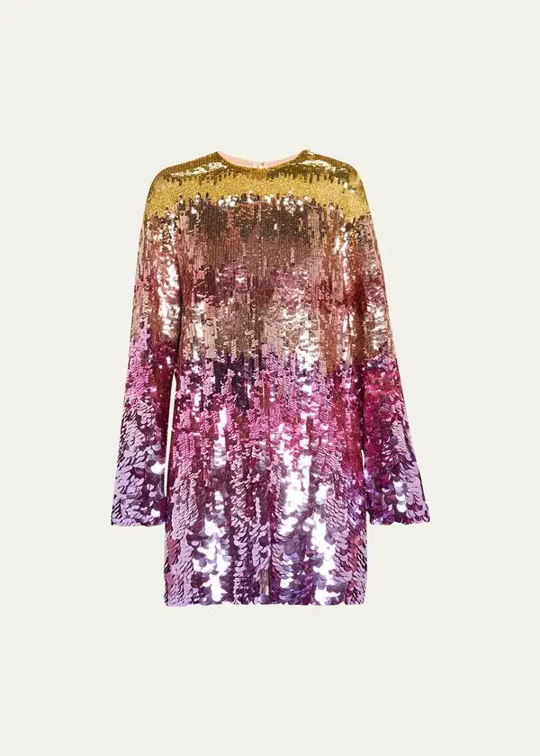 Red Valentino Sequin Dress Valentino Garavani Ombre Sequined Shift Mini  Dress Multi Editorialist