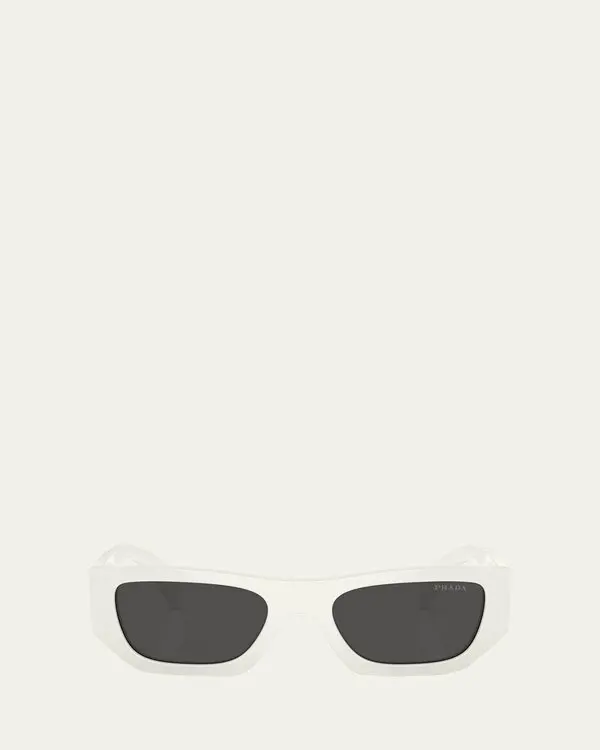 Prada Bold Rectangle Sunglasses - White