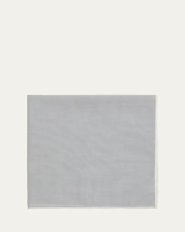 Simonnot Godard Mineral Cotton Pocket Square - Blue Grey
