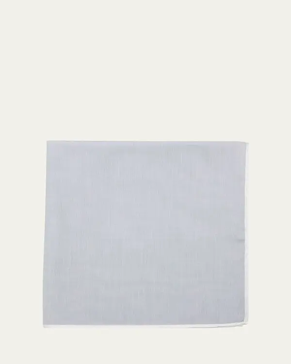 Simonnot Godard Mineral Cotton Pocket Square - Lt Grey