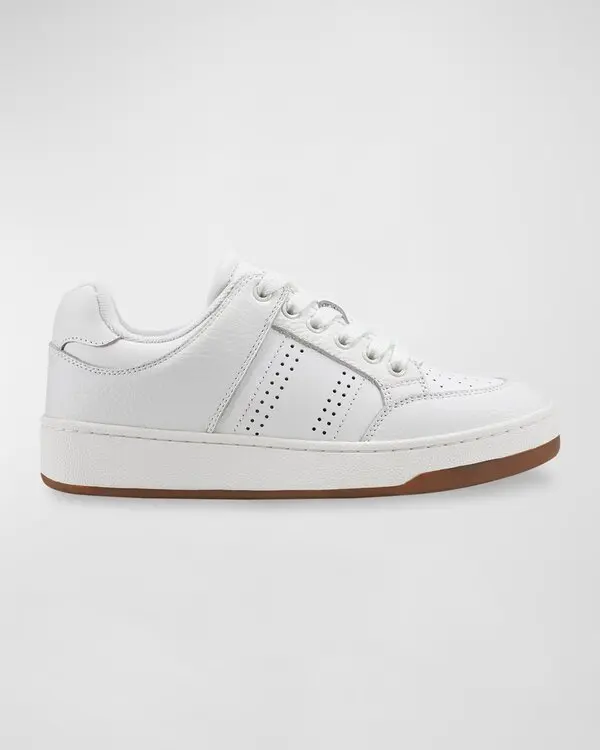 Marc Fisher Flynnt Bicolor Leather Low-Top Sneakers Ivory