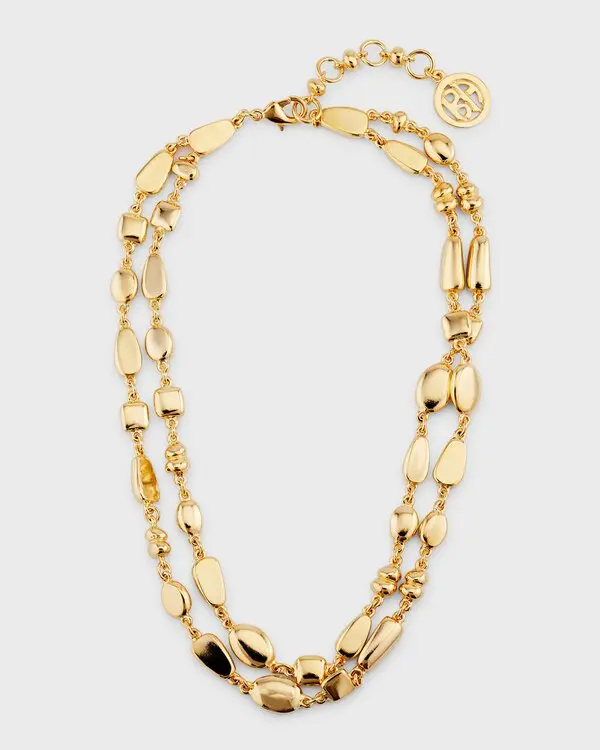 BEN-AMUN 24k Goldplated Two-row Nugget Necklace - Gold
