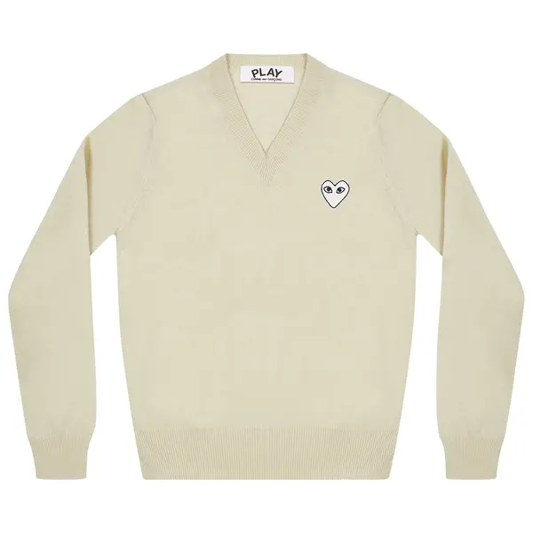 Play Comme Des Garcon Heart Pullover - Tan