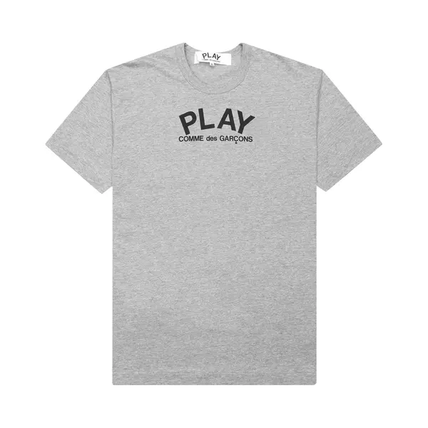 Play Comme Des Garcon Small Text T-shirt - Grey