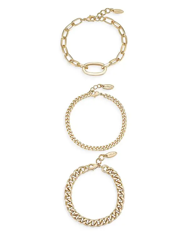 Ettika Chain Link Bracelets Set Of 3 - Gold