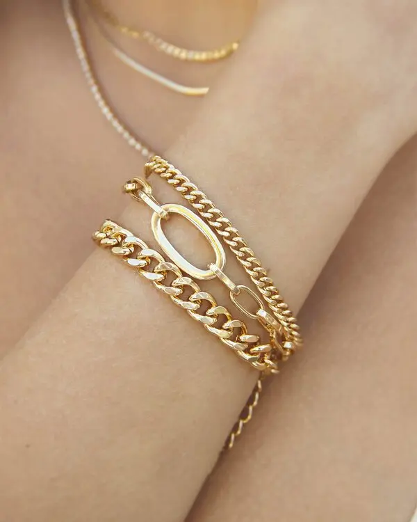 Ettika Chain Link Bracelets Set Of 3 - Gold