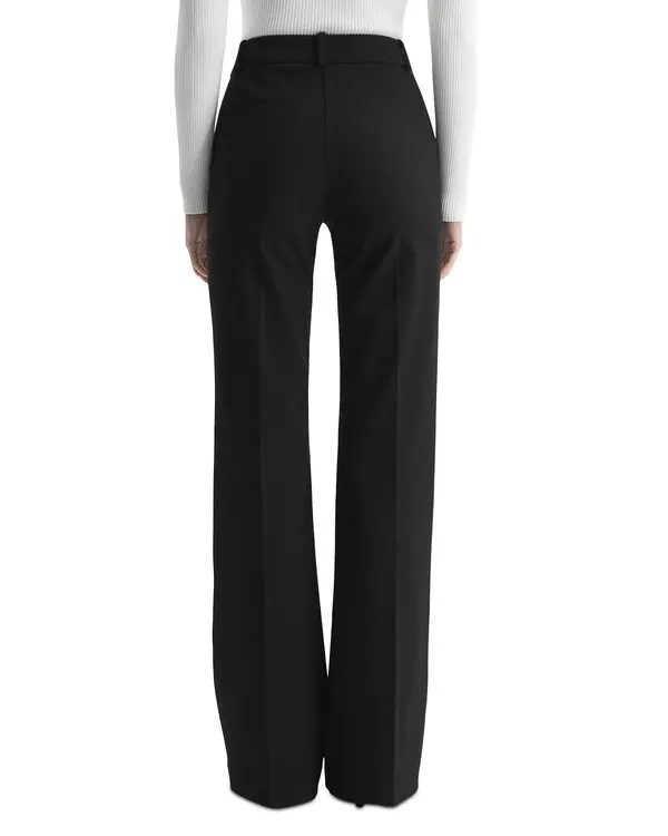 REISS Claude Flare Leg Trousers - Black