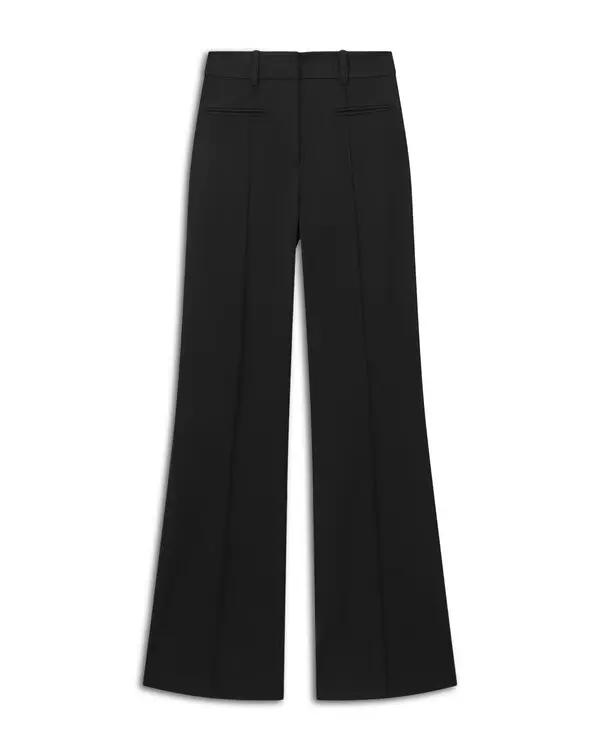 REISS Claude Flare Leg Trousers - Black