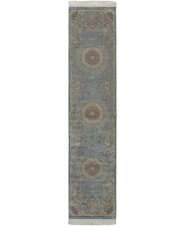 MINK HOME Majestic Elegance Tabriz Runner Area Rug, 2'3 X 10 - Blue