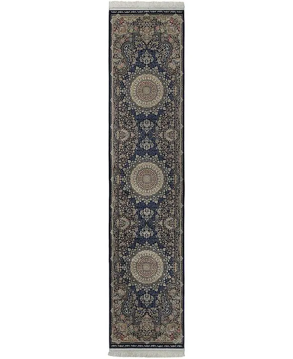 MINK HOME Majestic Elegance Tabriz Runner Area Rug, 2'3 X 10 - Navy