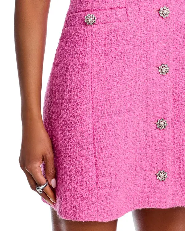 Aqua Tweed Mini Dress - Pink