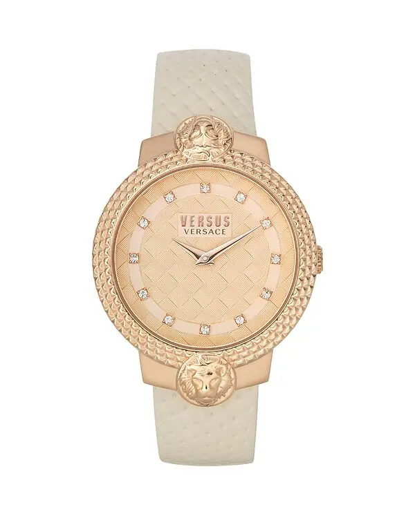 Versace Montorgueil Crystal Index Watch, 38mm - Pink/ivory