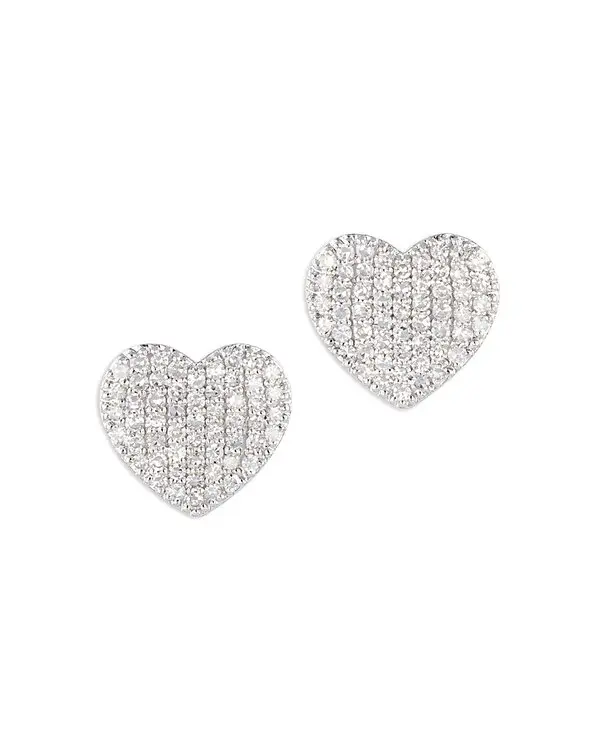 Phillips House Rhodium & 14k Yellow Gold Diamond Infinity Heart Stud Earrings - White