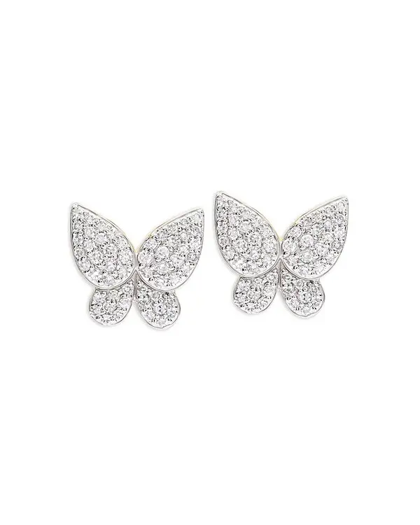 Phillips House Symphony Diamond Butterfly Stud Earrings - White