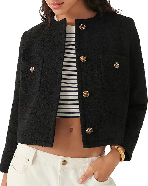 Ba&sh Meredith Cropped Boxy Jacket - Black