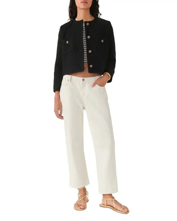 Ba&sh Meredith Cropped Boxy Jacket - Black