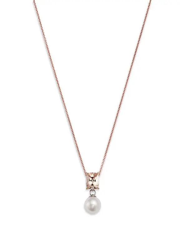 Bloomingdale'S Morganite And Cultured Freshwater Pearl Pendant Necklace - Pink/white