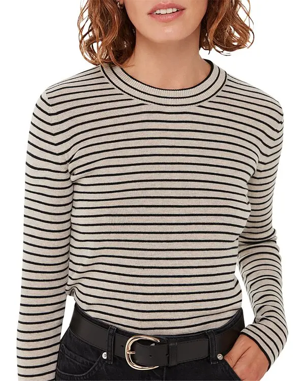 Whistles Crewneck Stripe Knit Top