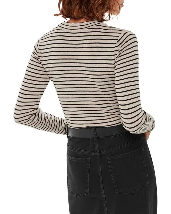 Whistles Crewneck Stripe Knit Top