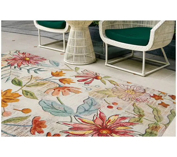 LINON Indoor/outdoor Washable Hanno X7' Rug - One-color
