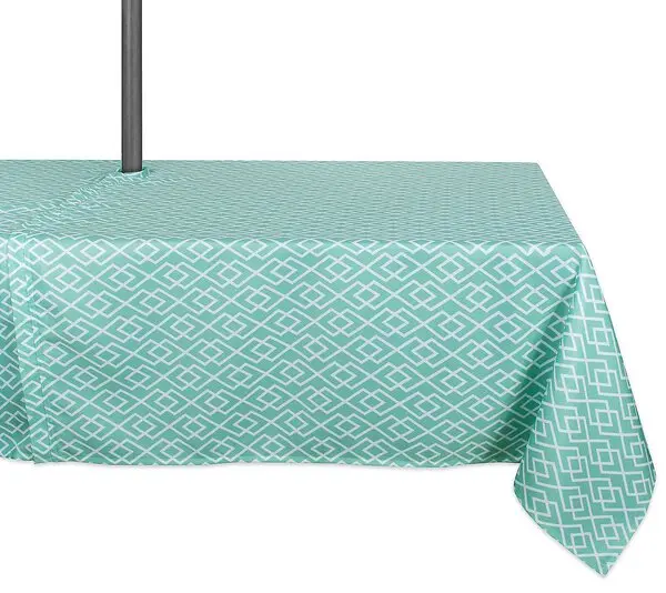 DESIGN IMPORTS Diamond Outdoor Tablecloth W/ Zi Pper 60' X 84 - One-color
