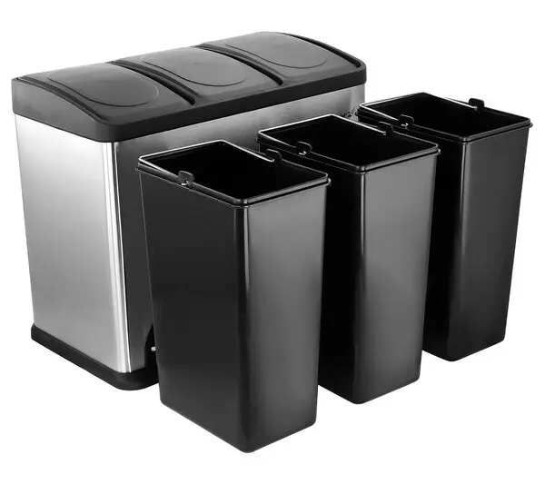 ELAMA 3 Section Trash Can 15 Liter/4 Gallon