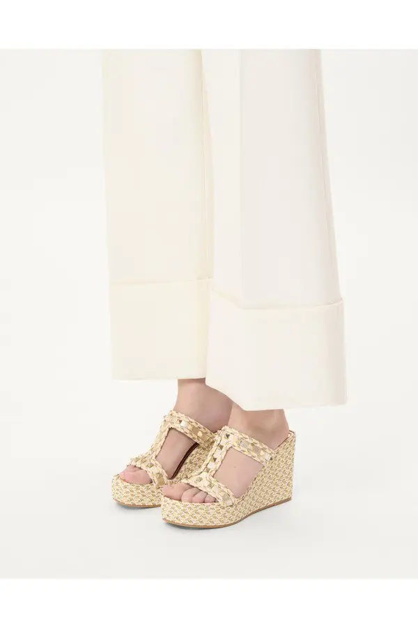 Valentino Garavani Rockstud Wedge Sandal - Gold