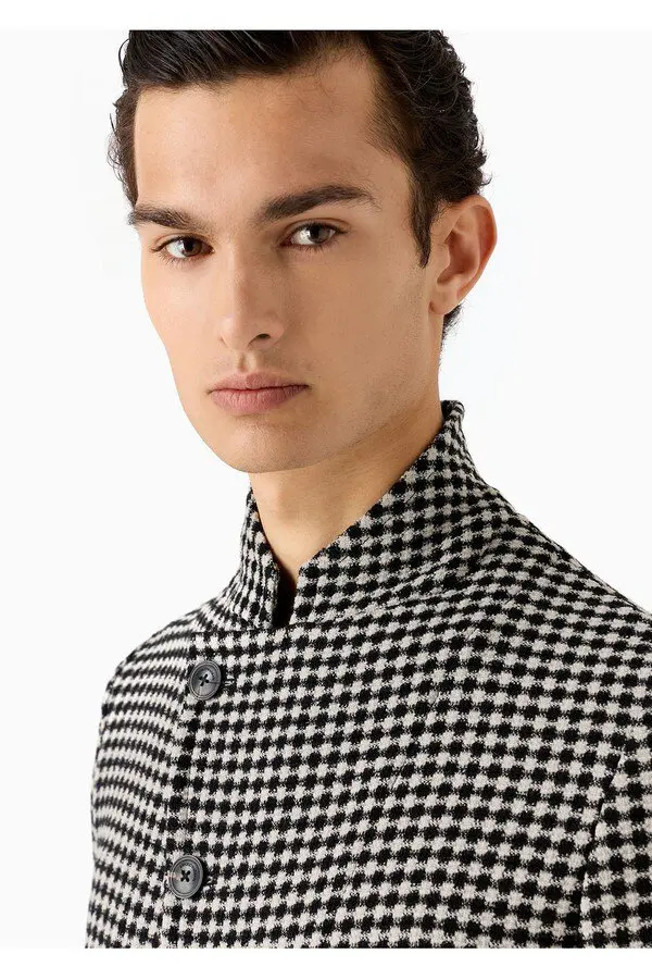 Emporio Armani Men Guru-Collar Jacket With Off-Center Fastening In
