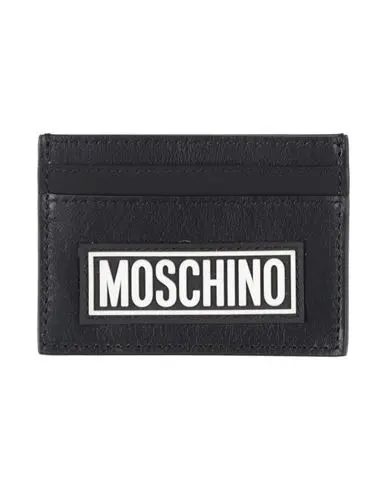 Moschino Cardholder Leather, Textile Fibers - Black