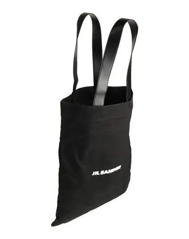 JIL SANDER Leather And Textile Fiber Shopper Bag - Black