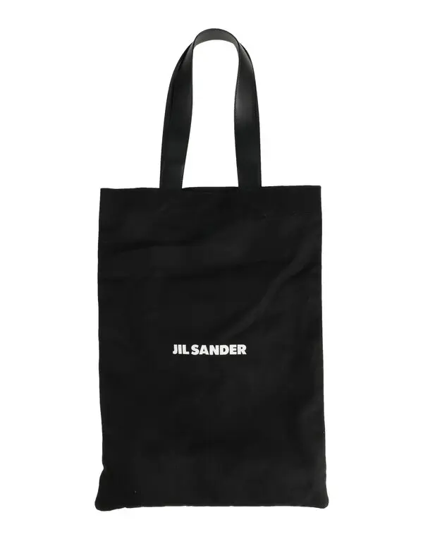 JIL SANDER Leather And Textile Fiber Shopper Bag - Black