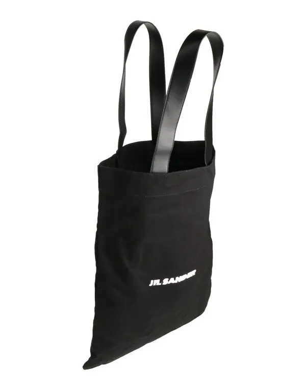 JIL SANDER Leather And Textile Fiber Shopper Bag - Black