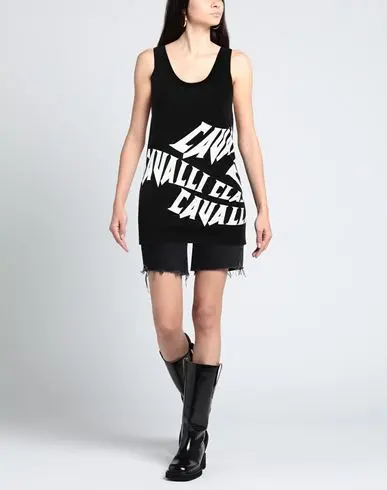 Roberto Cavalli Printed Jersey Top - Black