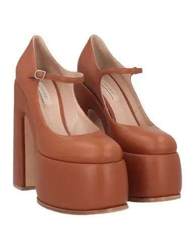 Casadei Mary Jane Platform Pumps - Tan