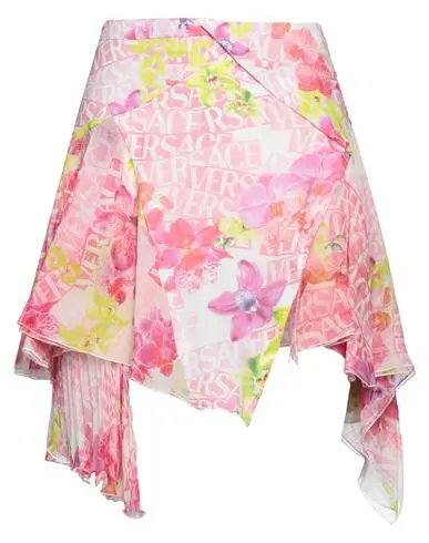 Versace Floral-print Silk Mini Skirt - Pink